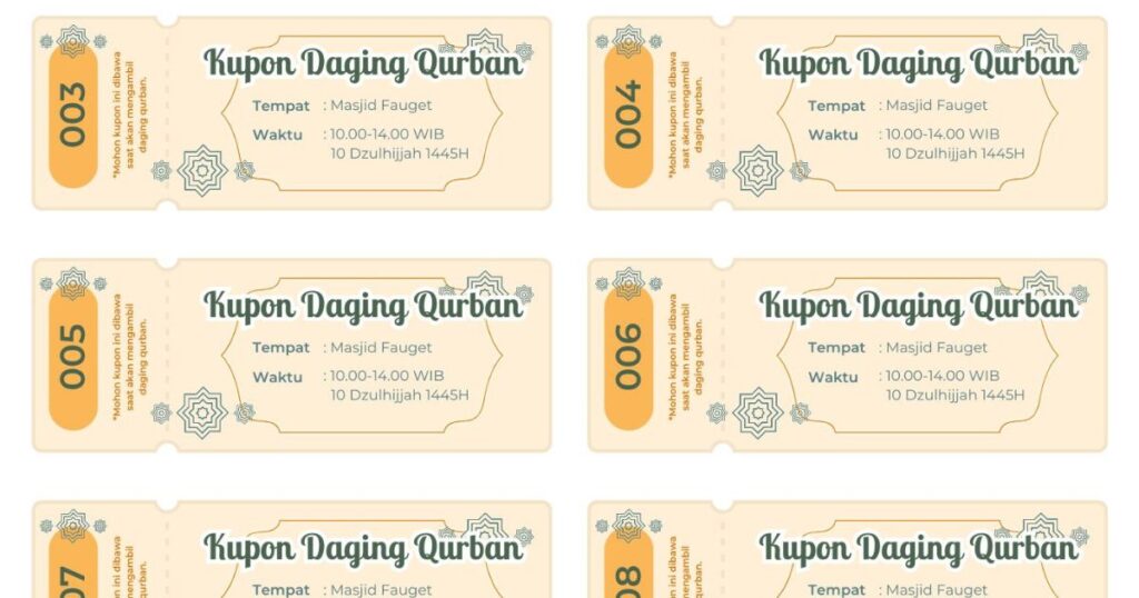 4 Contoh Kupon Qurban yang Menarik Menggunakan Canva